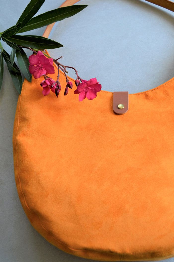 Sac Hobo - Suédine Orange par Un chiffon font, font