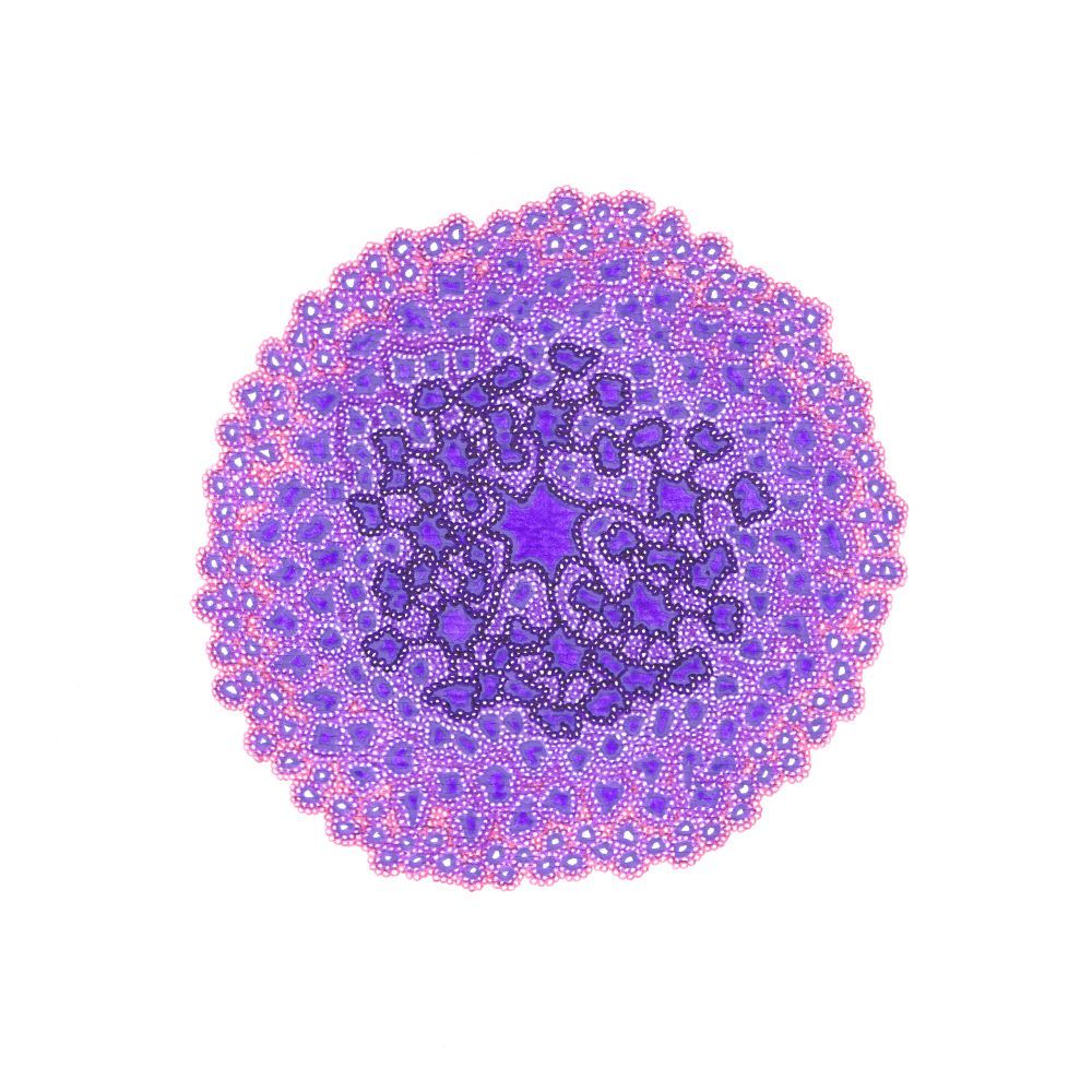 Étincelle violet, dessin au stylo par Émilie B! | Kwaz'Art