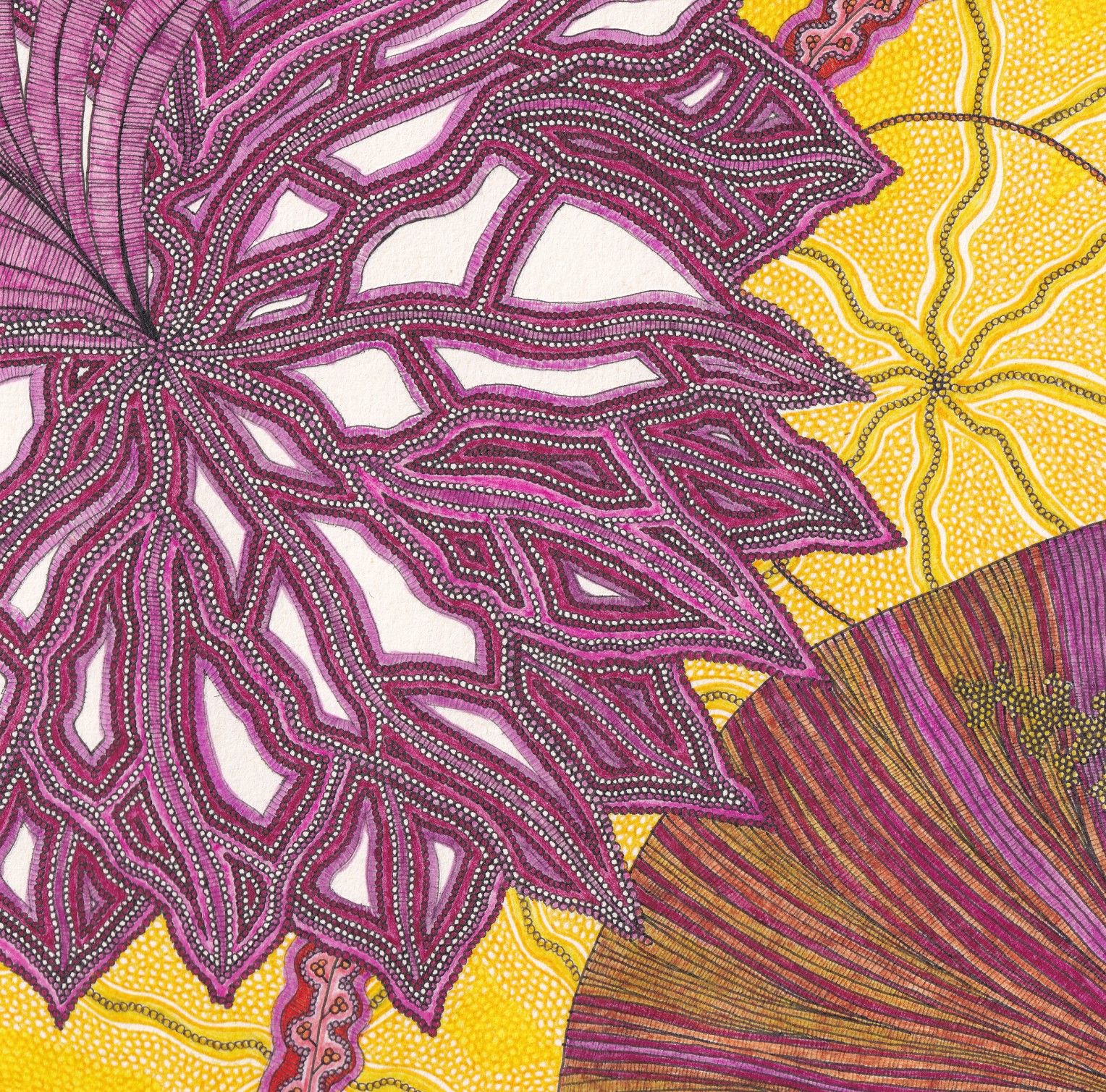 Univers 1 Rouge/Jaune, dessin au stylo par Émilie B!